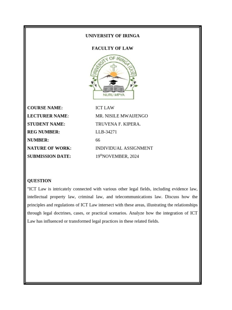 Understanding ICT Law and Its Intersections | PDF | Patent | Copyright