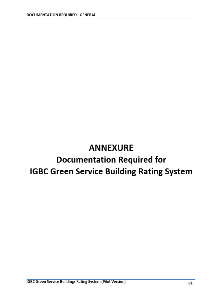 IGBC Green Services Buildings Rating System Documentation | PDF ...
