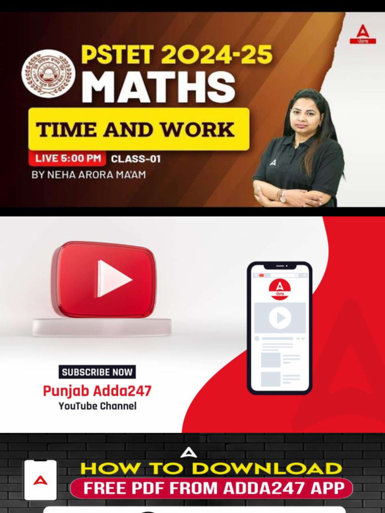 PSTET 2024-25 Math (Time and Work) - 4797 | PDF
