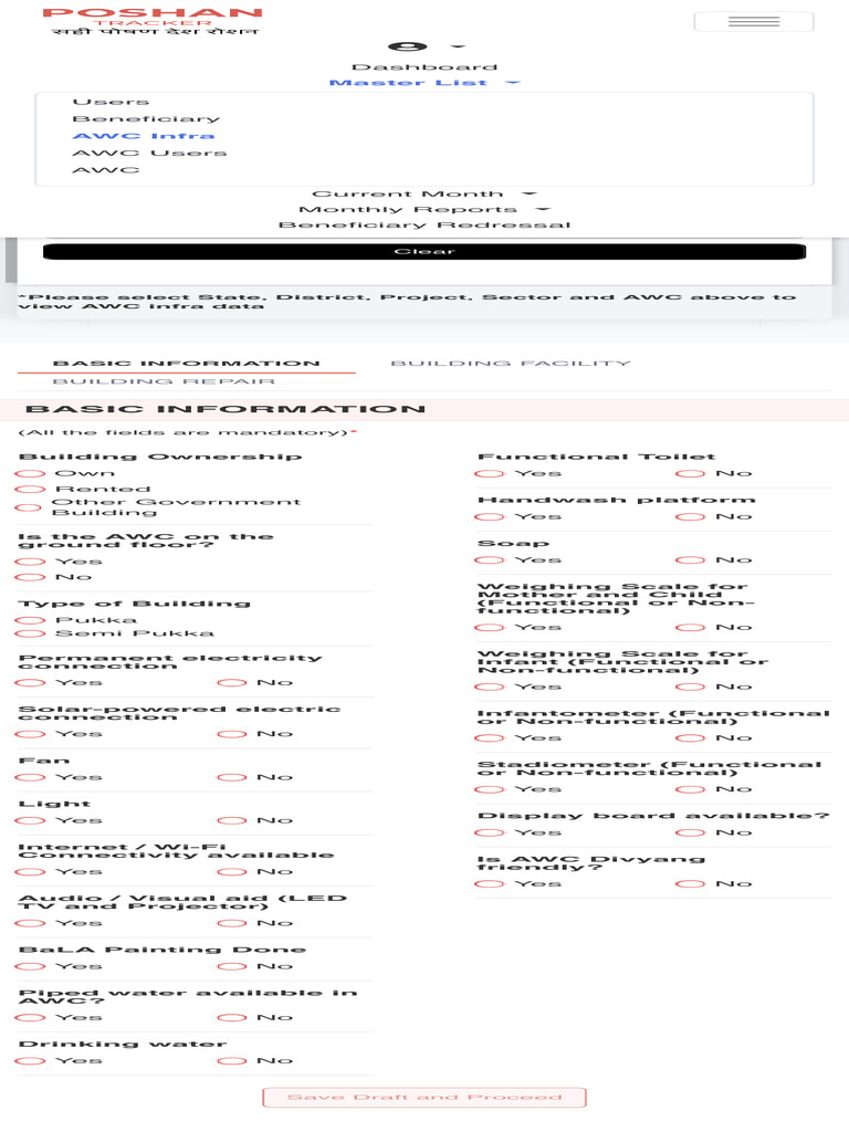 Poshan Tracker Dashboard AWC Infra 2 | PDF