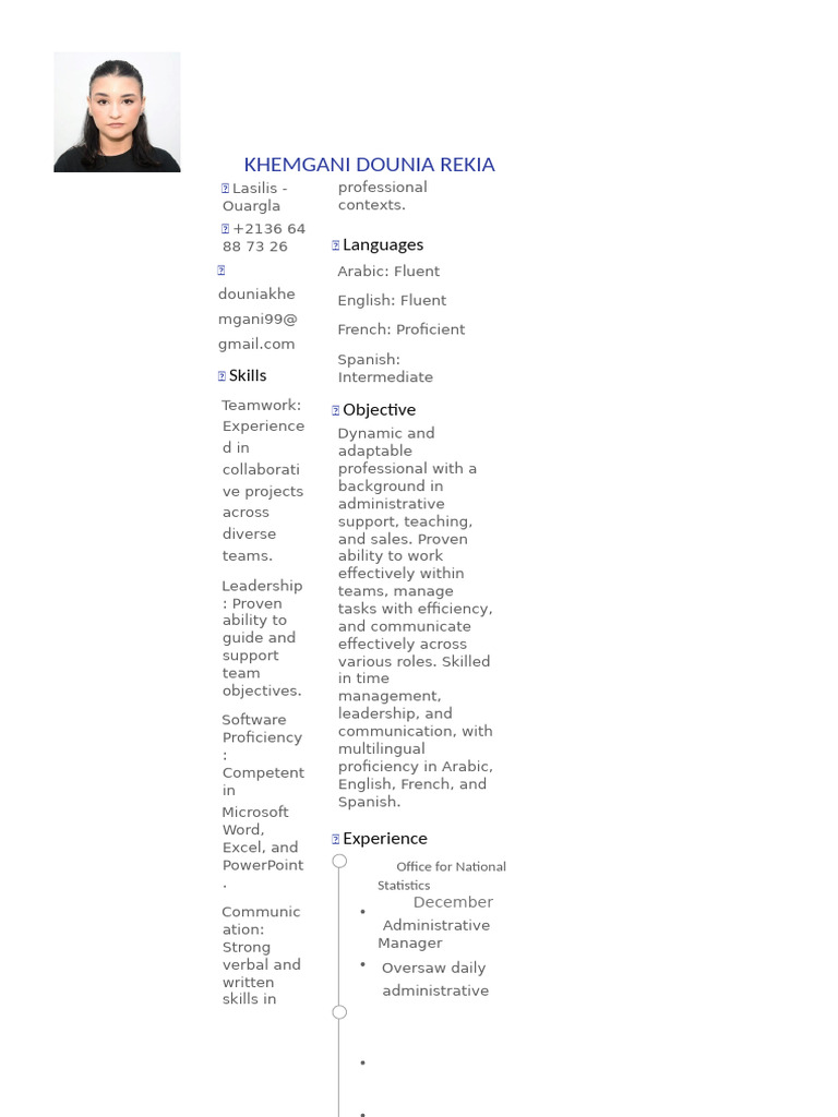 Copie de CV - 202411051533357 | PDF | Fluency | Human Communication