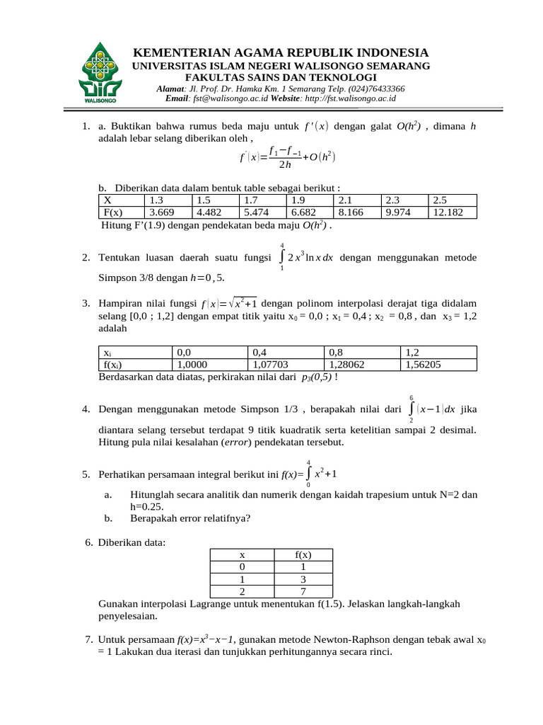 Metode Numerik dalam Analisis Fungsi | PDF