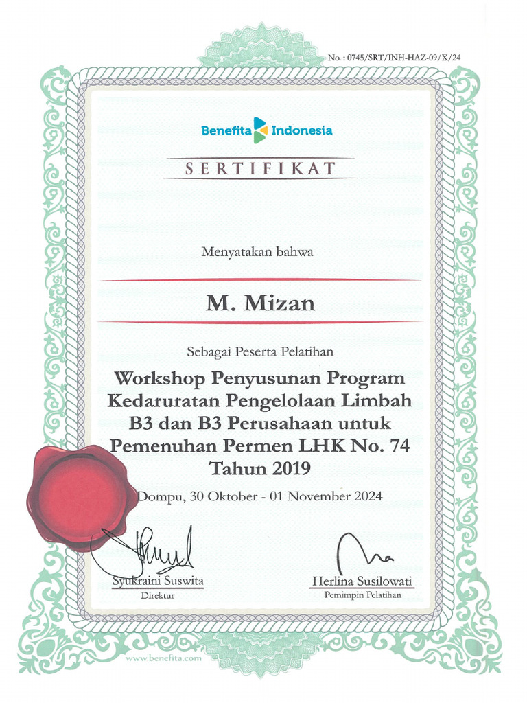 Program Pengelolaan Limbah B3 - M. Mizan | PDF