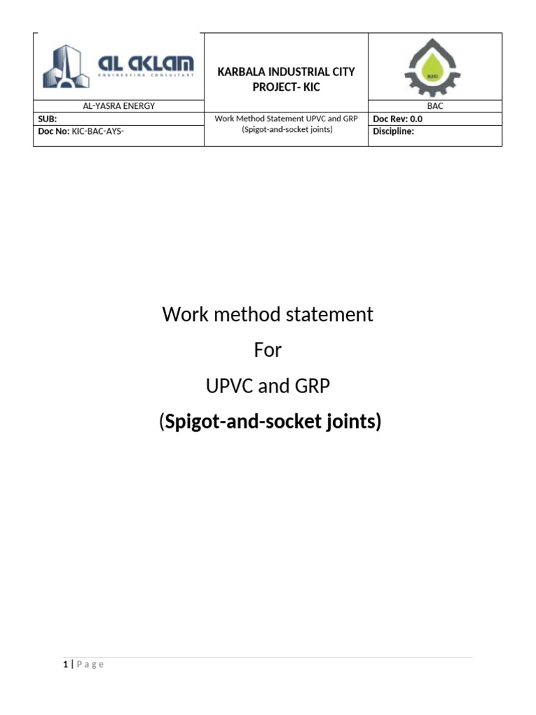 UPVC & GRP Installation Guide | PDF | Pipe (Fluid Conveyance) | Tap (Valve)