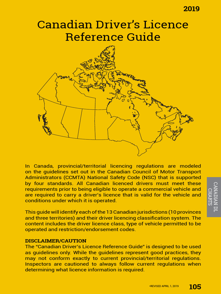 2019 Canadian Driver Licence Reference Guide | PDF | Semi Trailer Truck ...