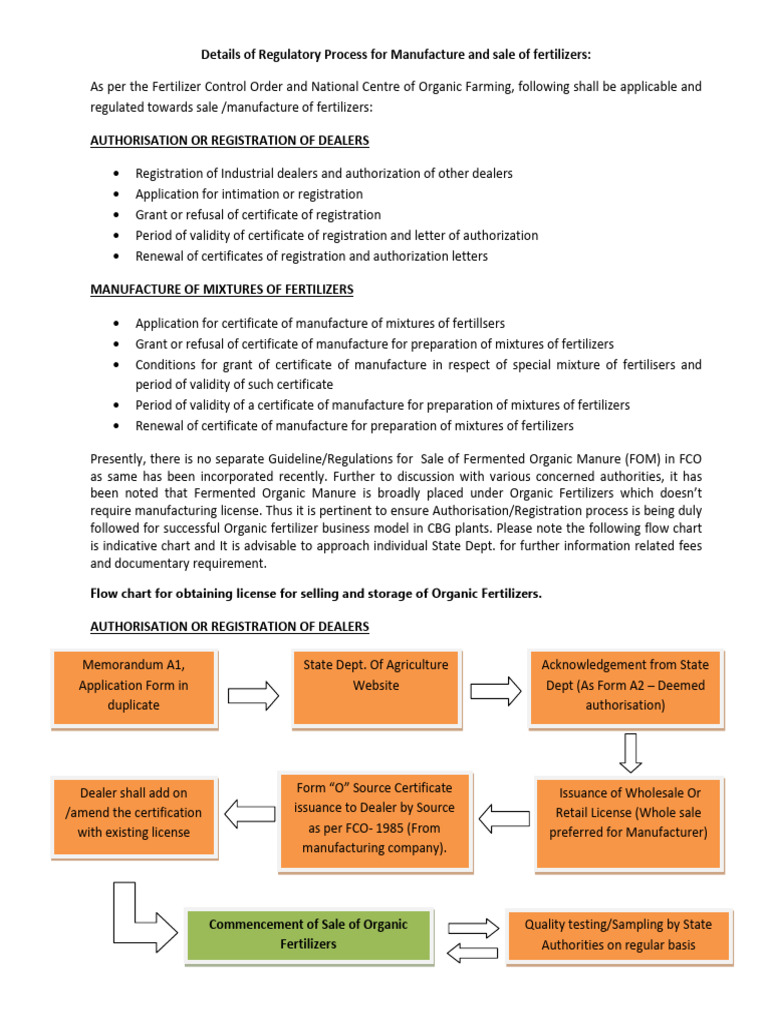 Regulatory Process | PDF | Fertilizer