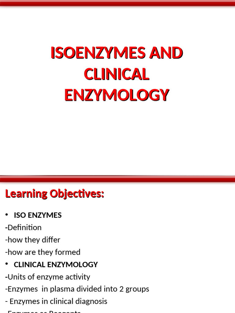 Enzymes and Clinical Enzymology 01-10-24 | PDF | Lactate Dehydrogenase ...