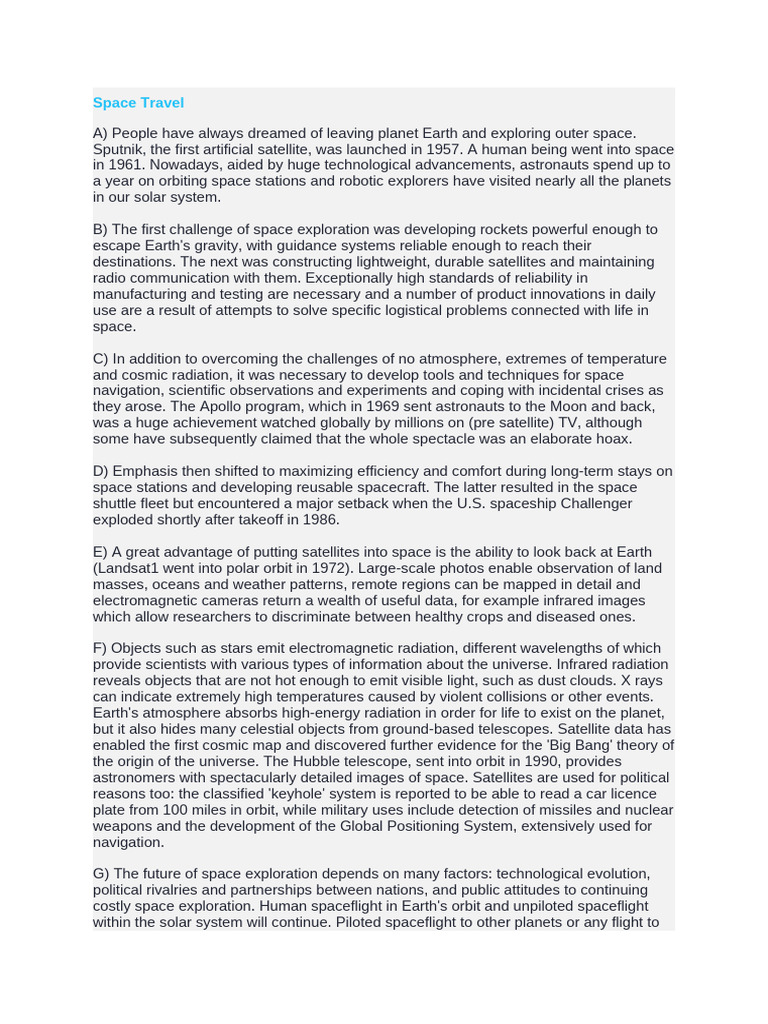 Overview of Space Travel Challenges | PDF | Outer Space | Spaceflight