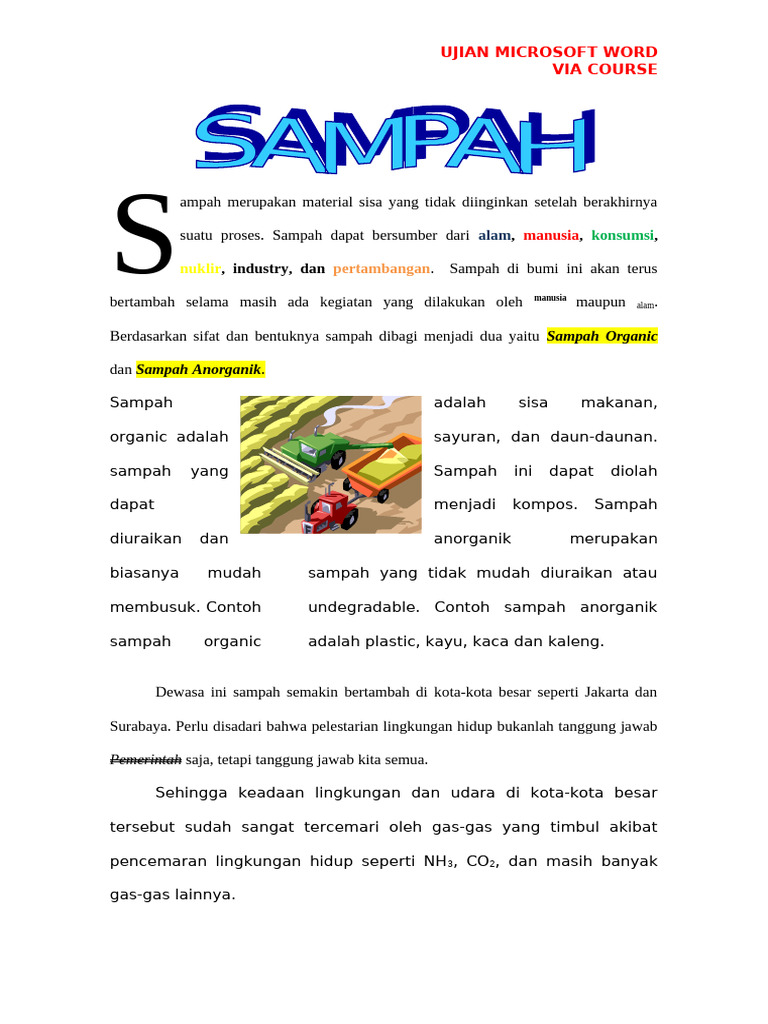 UJIAN WORD - Anak SD | PDF