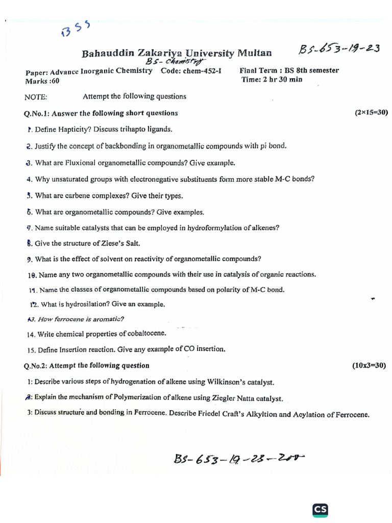 8th Semester Past Papers (2019-23) | PDF