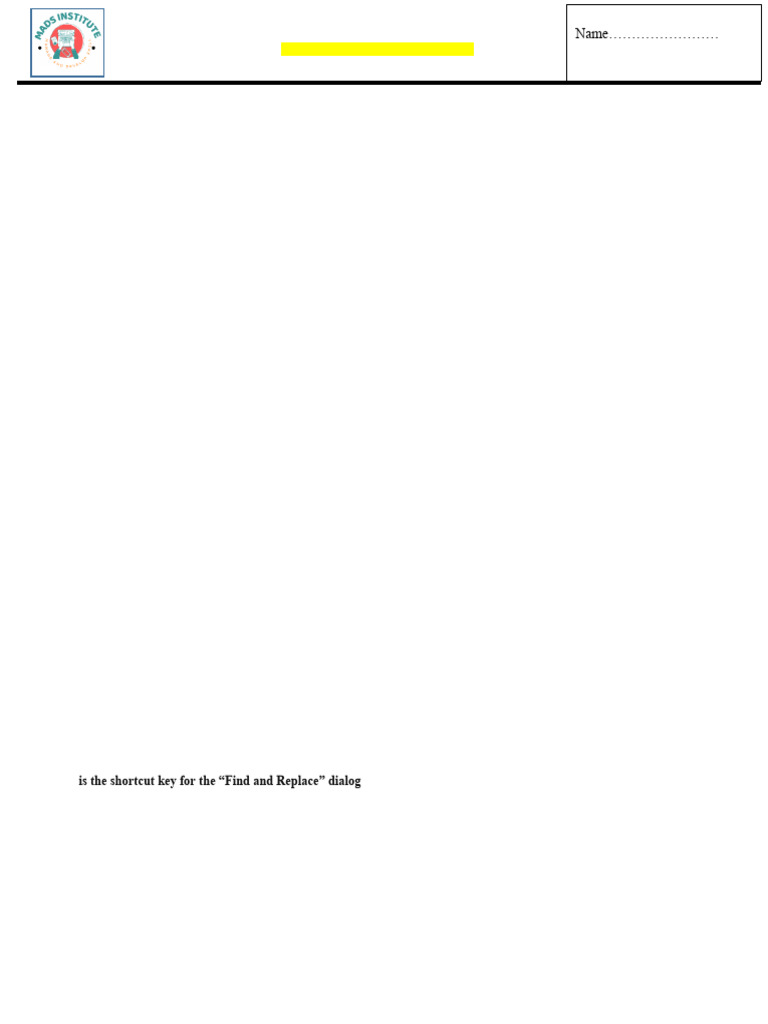 word final test | PDF | Microsoft Word | Page Layout