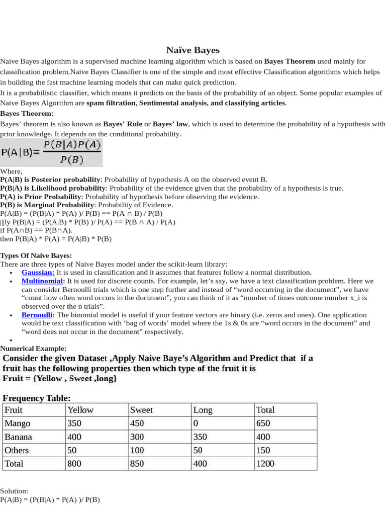 Naïve Bayes and Decision Tree Overview | PDF | Multivariate Statistics | Statistical Analysis