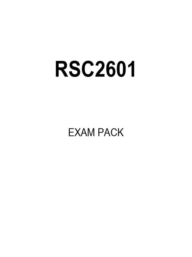 RSC2601 Exam Pack: MCQ Format Guide | PDF | Sampling (Statistics ...