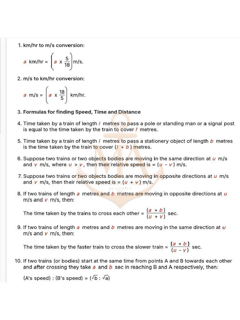Problems On Trains IMUCET | PDF