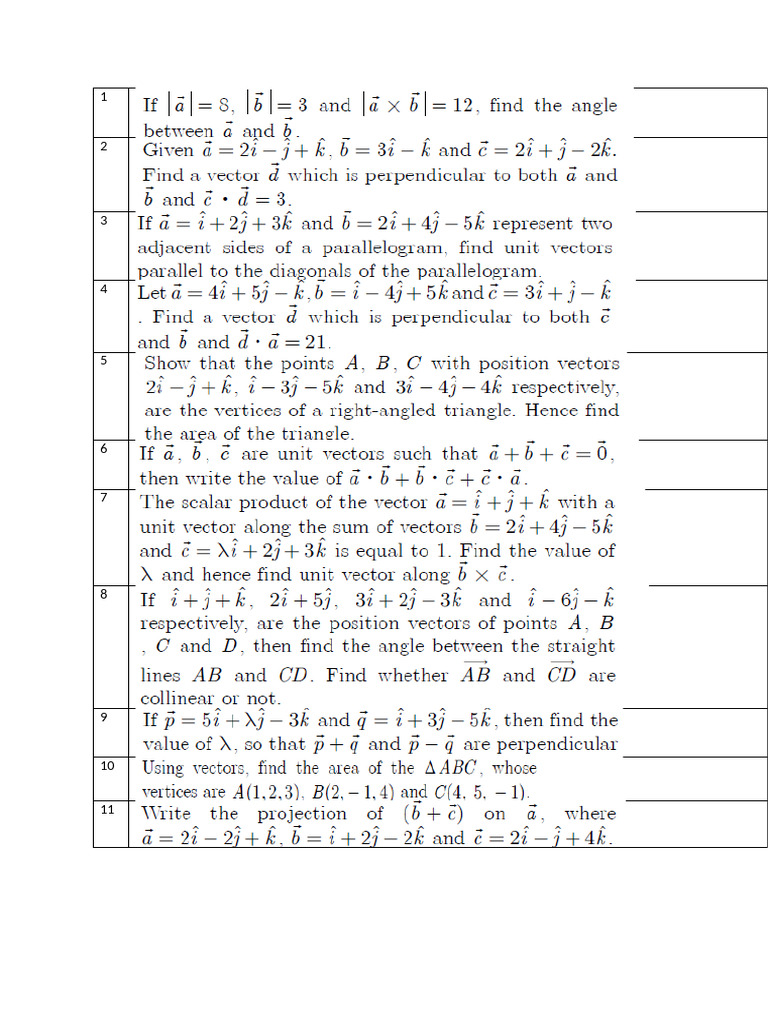 12 Maths Important Questions | PDF