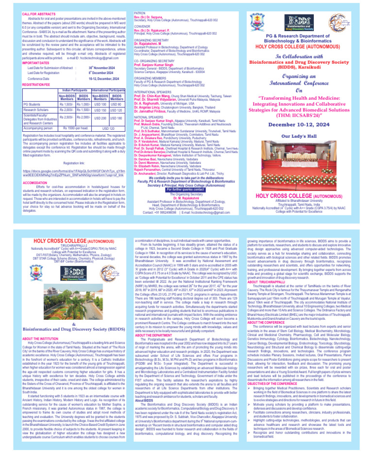 HCC Brochure 2024 FINAL | PDF | Science | Bioinformatics