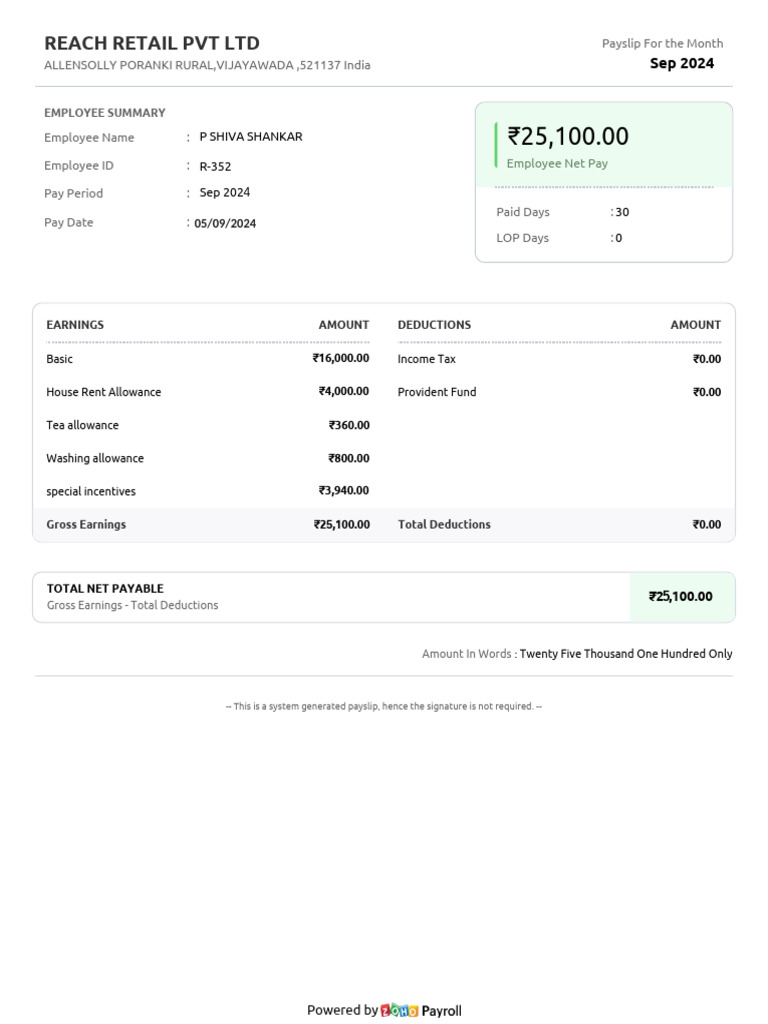 Monthly Salary Slip for Employees | PDF | Paycheck | Tax Deduction