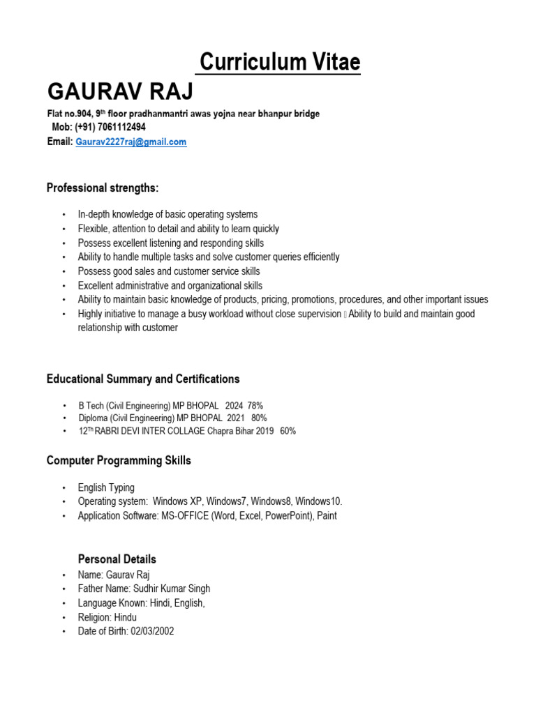 raj resume | PDF