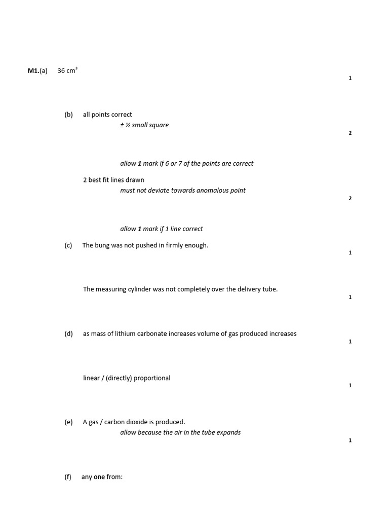 6.1 Rate of Reaction 1 MS | PDF | Gases | Catalysis