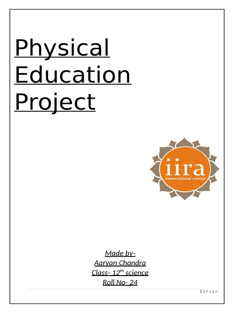 Physical Education Project For Class 12 CBSE | PDF | Sports