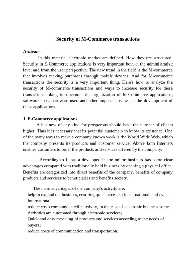 M-Commerce Security Essentials | PDF | Computer Security | Security