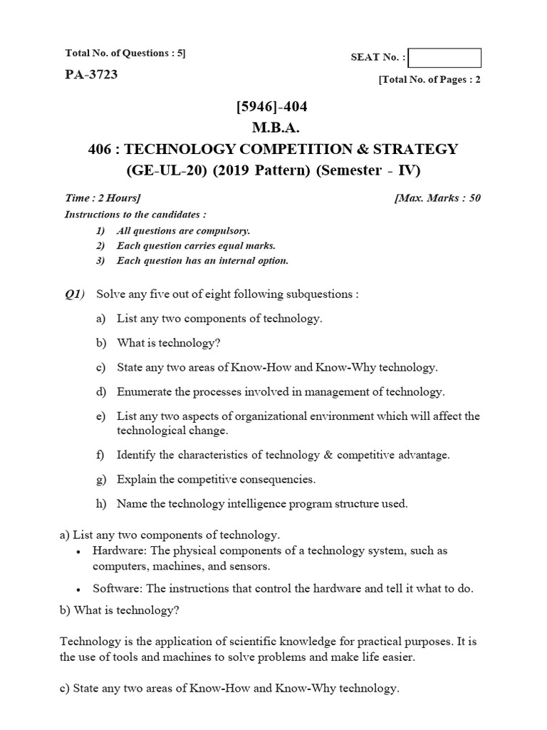 Technology Competition & Strategy Insights | PDF | Cloud Computing | Risk