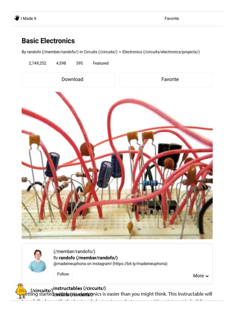 Basic Electronics _ 20 Steps (with Pictures) - Instructables | PDF | Electrical Network | Resistor