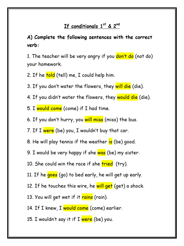 Mastering 1st & 2nd Conditional Sentences | PDF