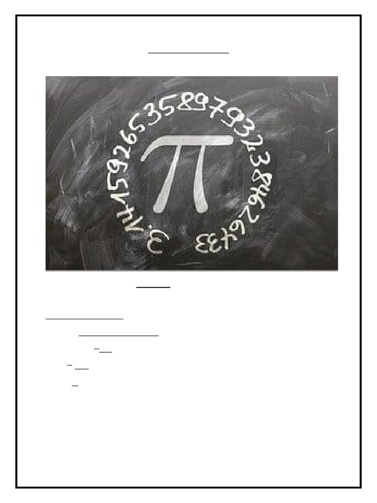 Maths Project 1 | PDF | Pi | Mathematics
