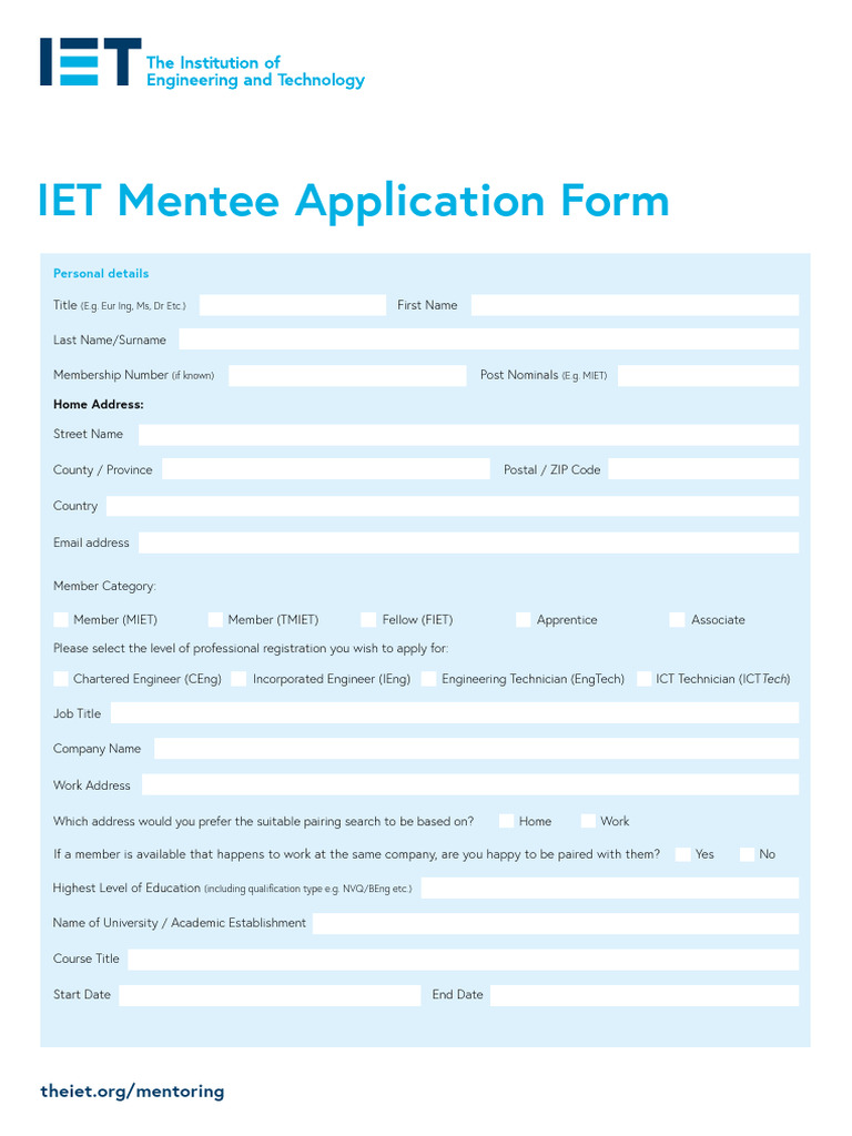 mentee-application-form | PDF | Career And Technical Education | Vocational Education