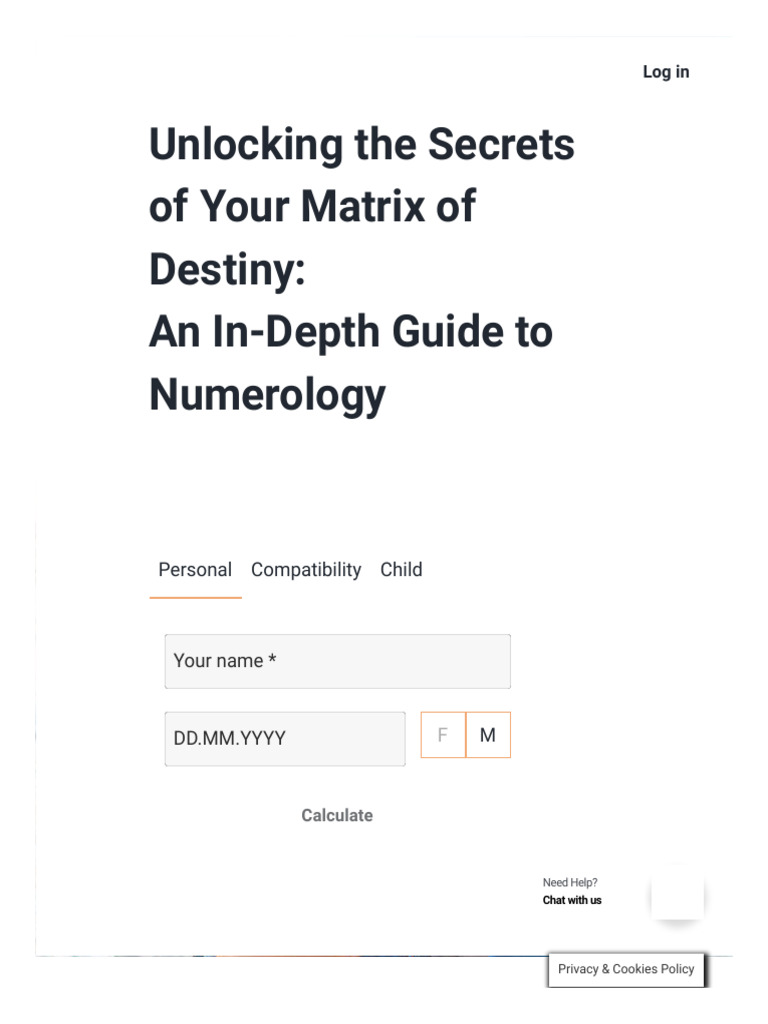 Numerology calculation by Matrix of Destiny. • Automatic calculation of ...