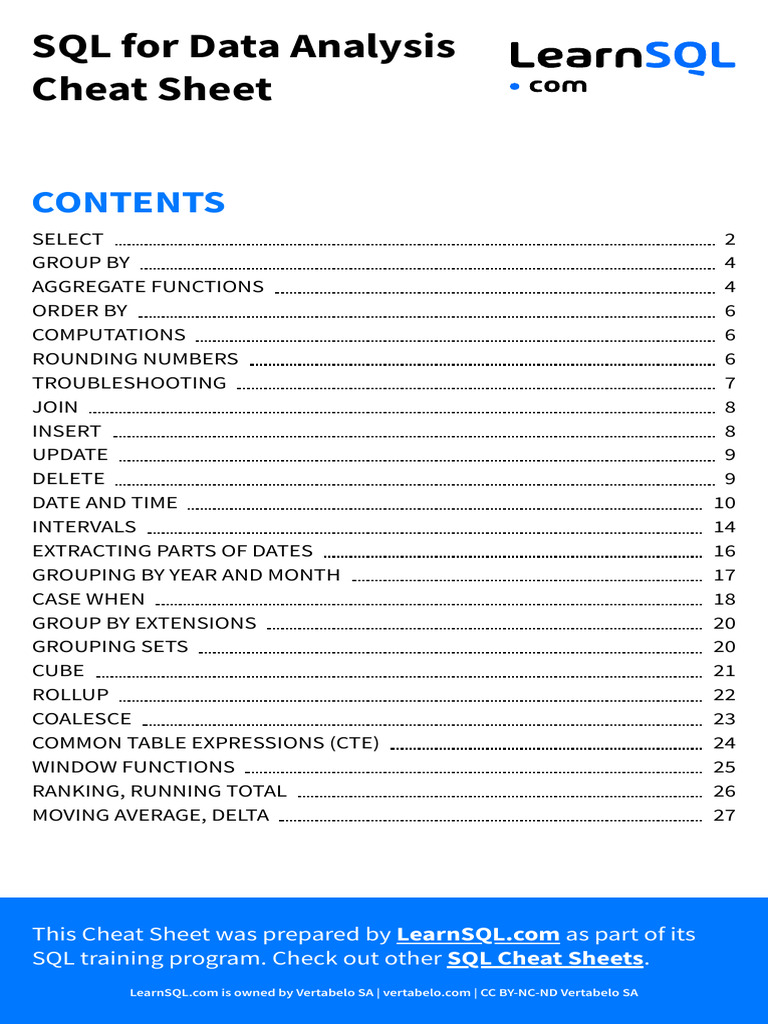 @DataScience - Ir - SQL CheatSheet | PDF | Sql | Data Management
