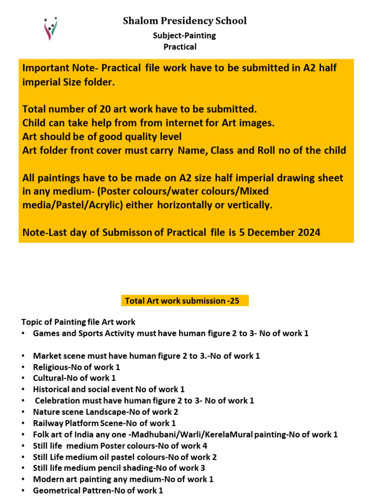 Grade 12practical File Submission Details For Students 1 | PDF