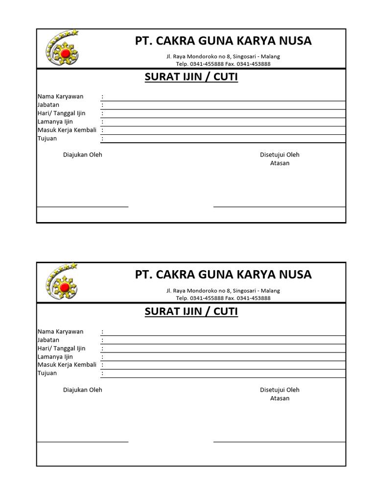 Form Cuti | PDF