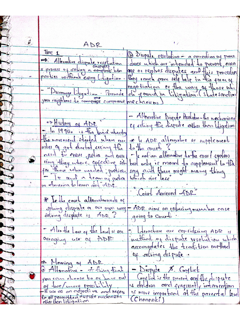 Adr Full Notes Pdf