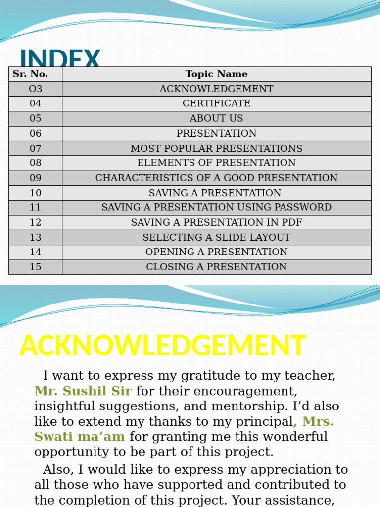 Acknowledgement | PDF | Microsoft Power Point | Page Layout
