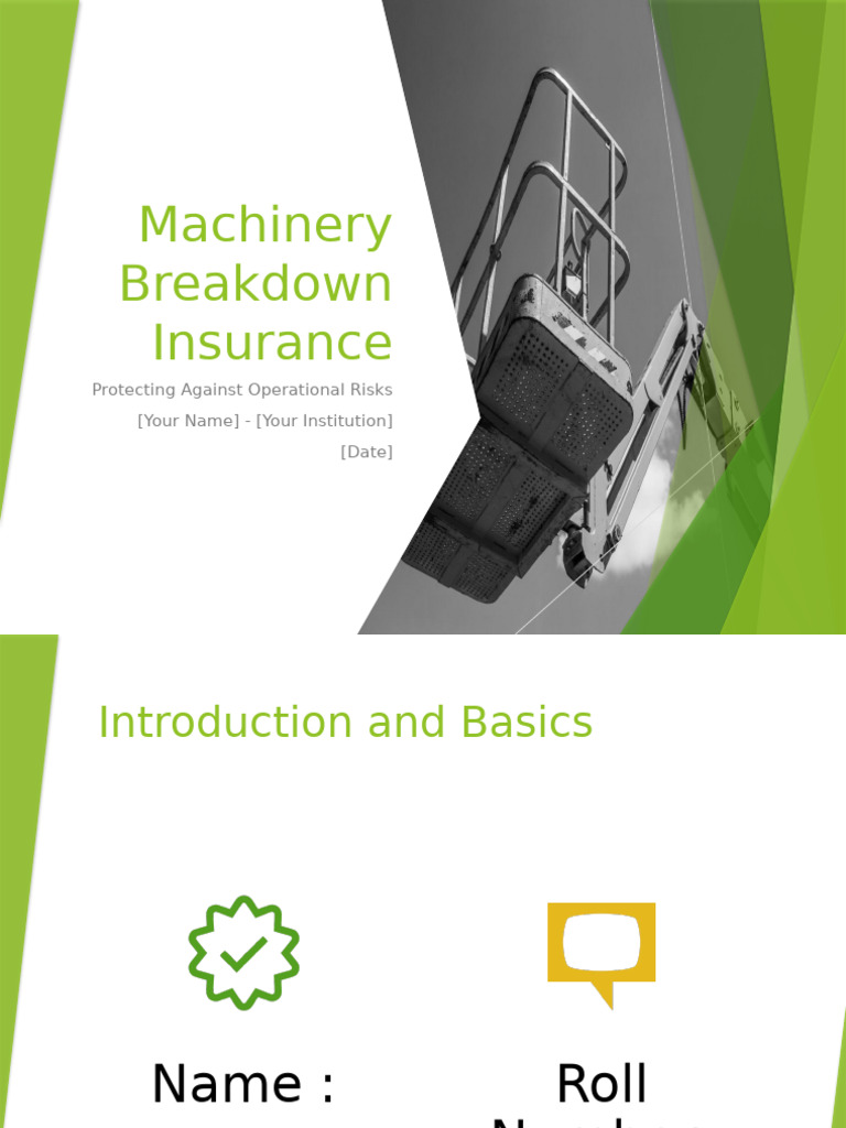 Machinery Breakdown Insurance Presentation Enhanced | PDF | Insurance