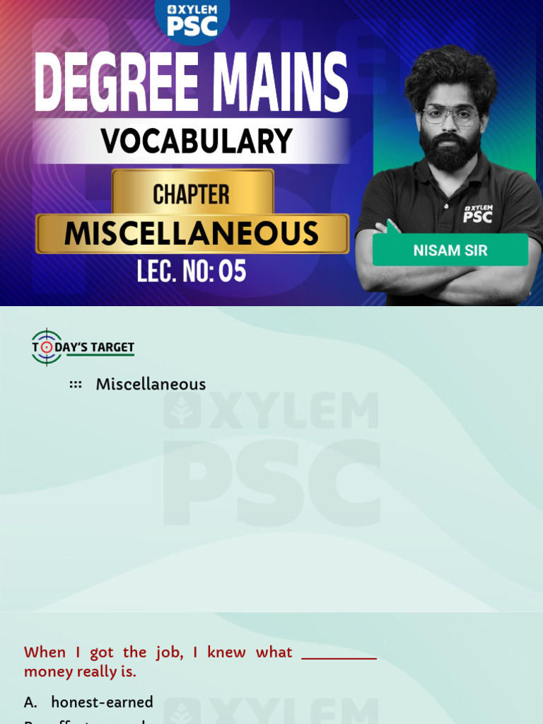 Miscellaneous Vocabulary 06 | PDF
