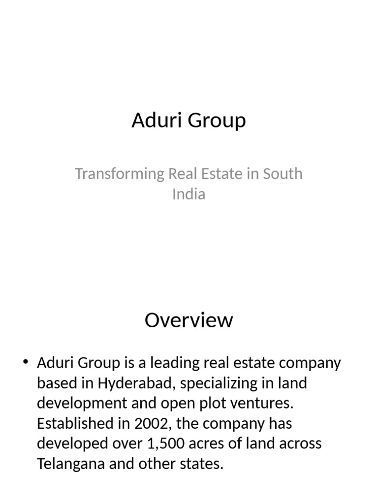 Aduri Group Profile | PDF