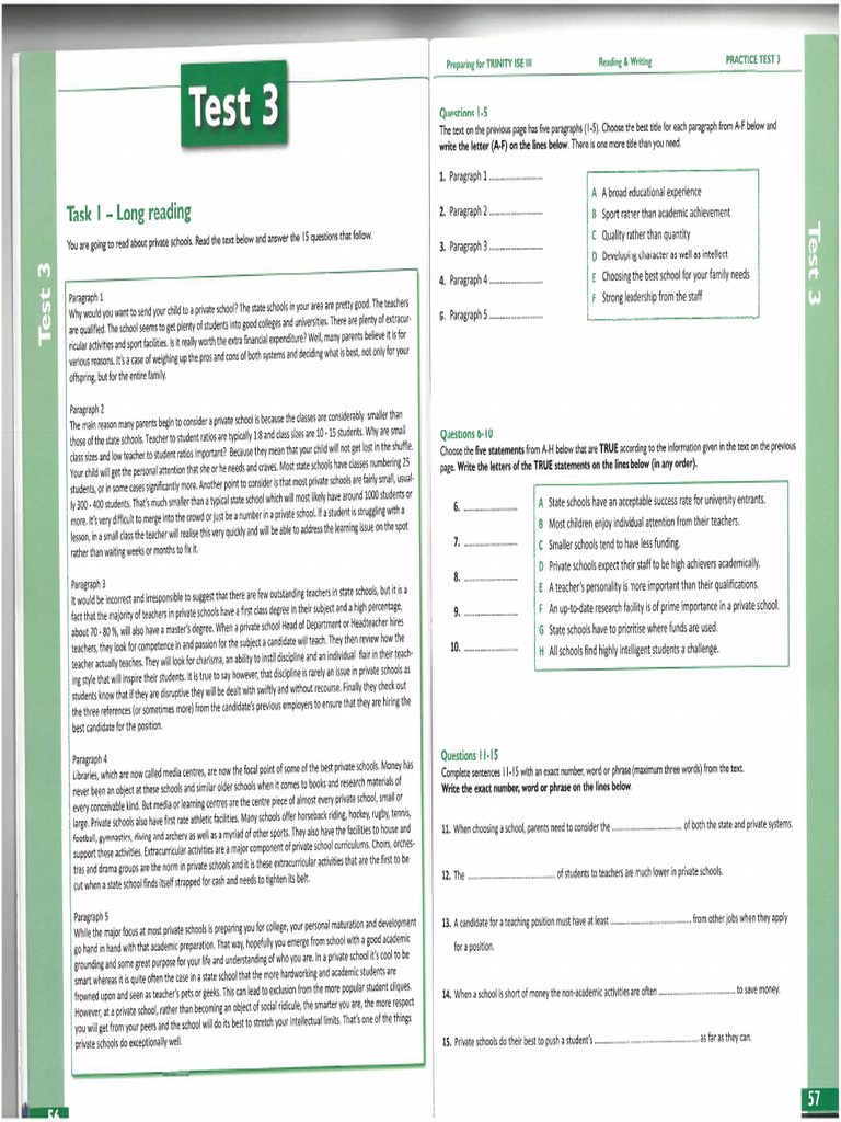 Trinity C1 tests 3, 4 | PDF