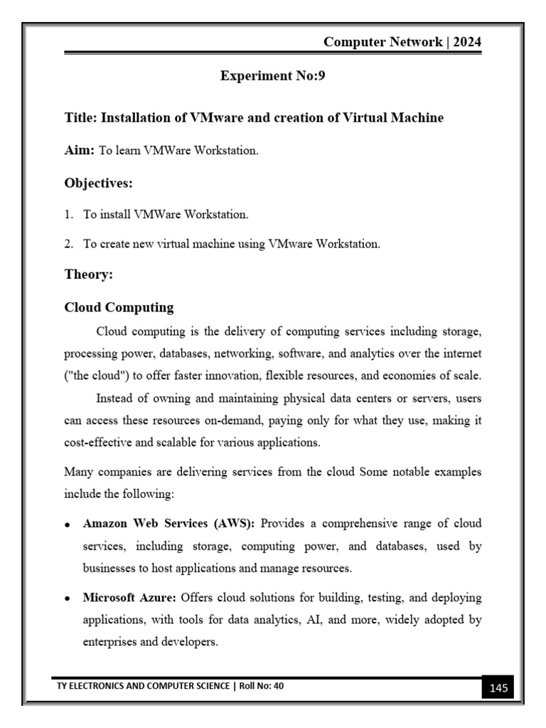 Experiment No 9 | PDF | Cloud Computing | Virtualization