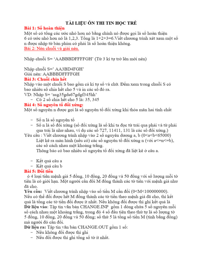 Bai Tap HSG Tin | PDF