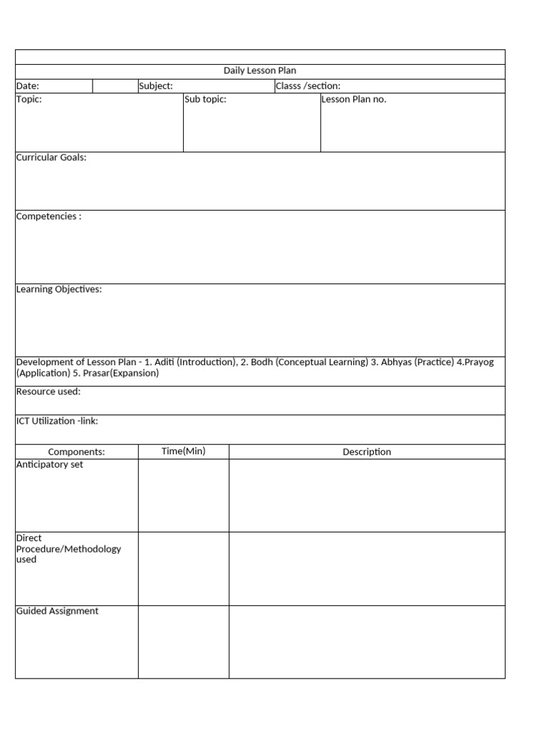 Lesson Plan format | PDF