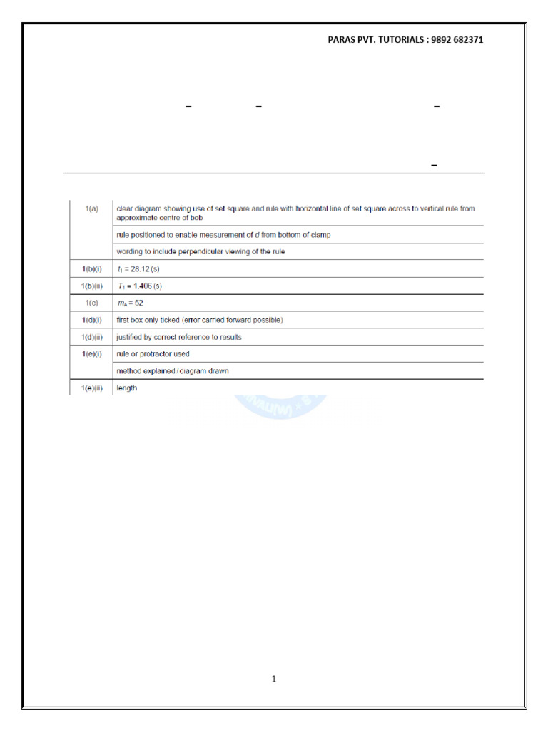 Prelim 3 Phy P6 Set A MS | PDF