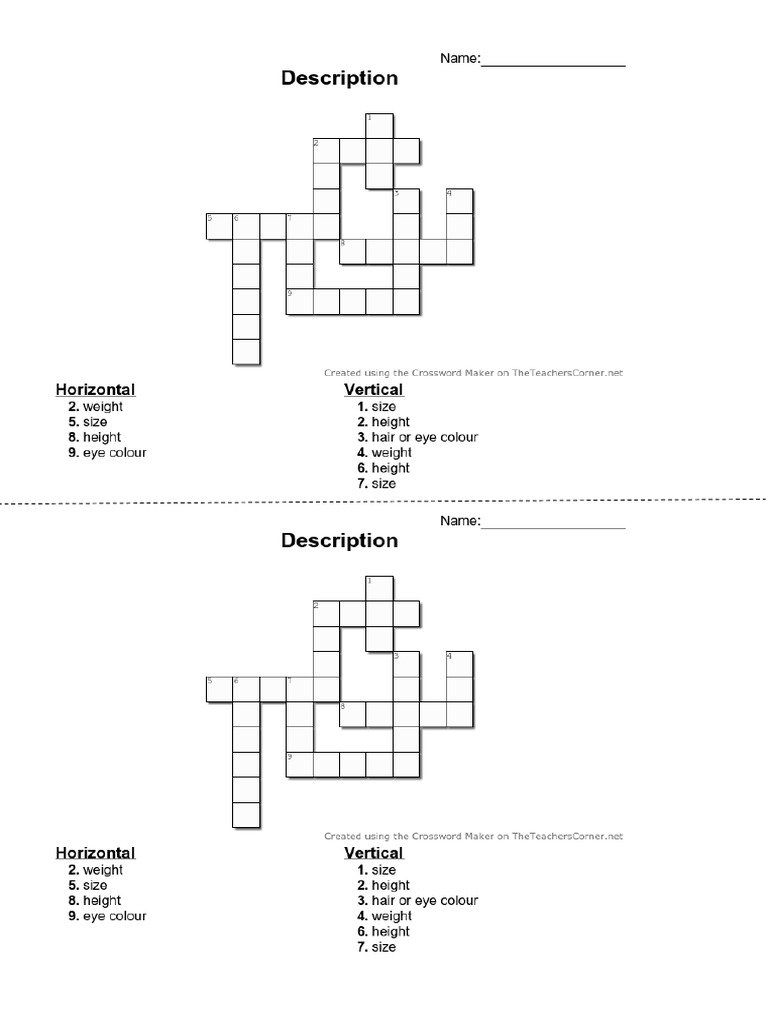 Crosswords Description | PDF