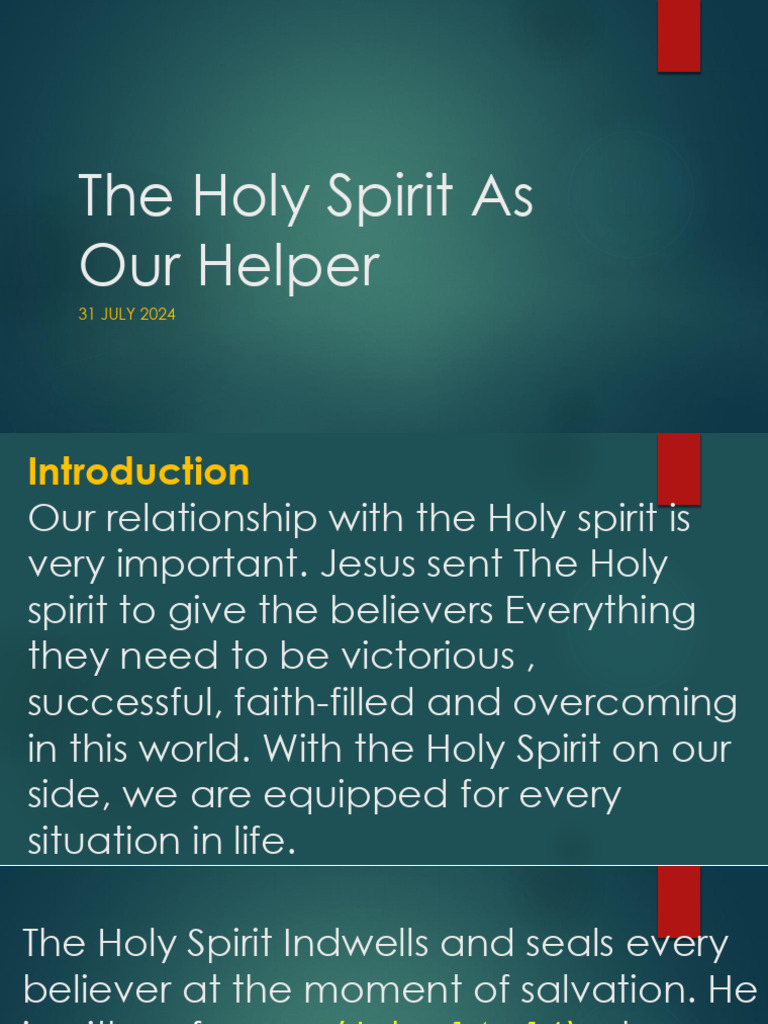 The Holy Spirit As Our Helper | PDF