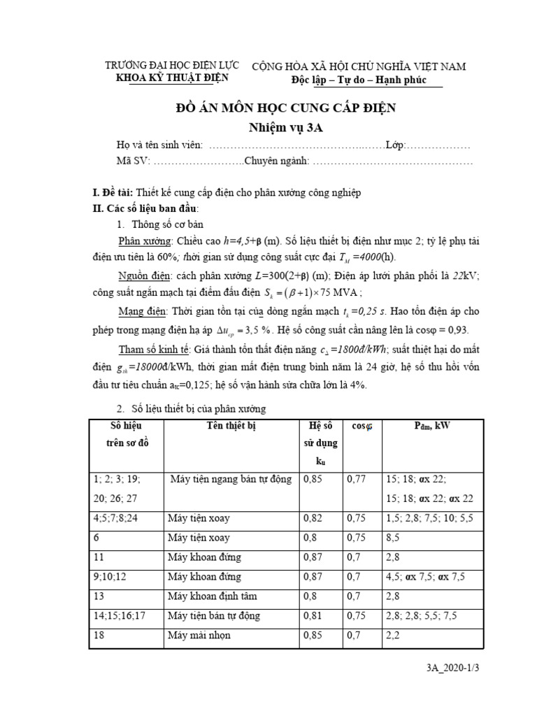 Đề bài ĐAMHCCĐ_PX 3A | PDF
