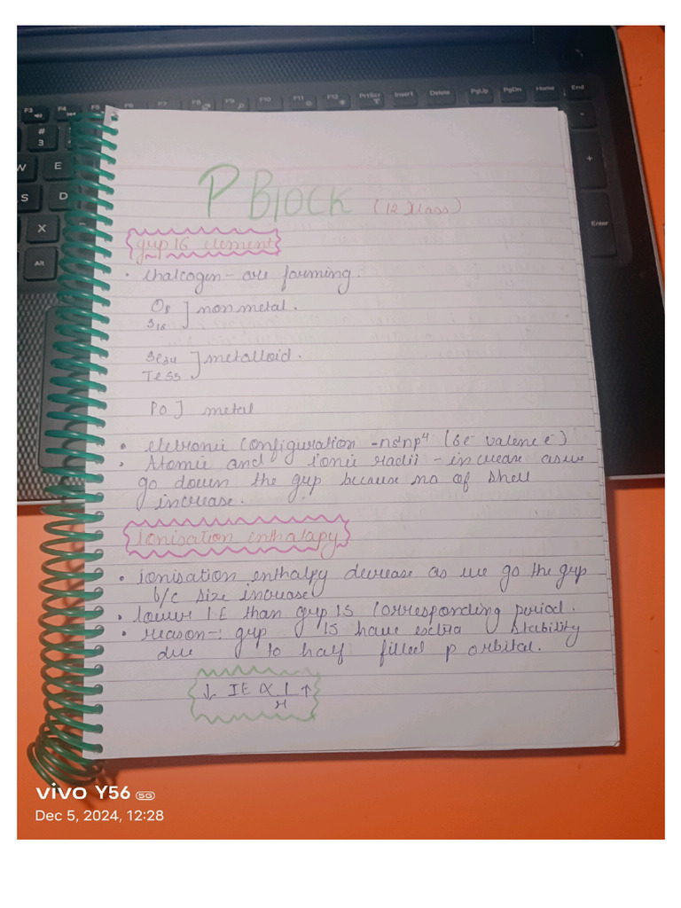 P Block Class 12 GRP 16 Lect 1 | PDF