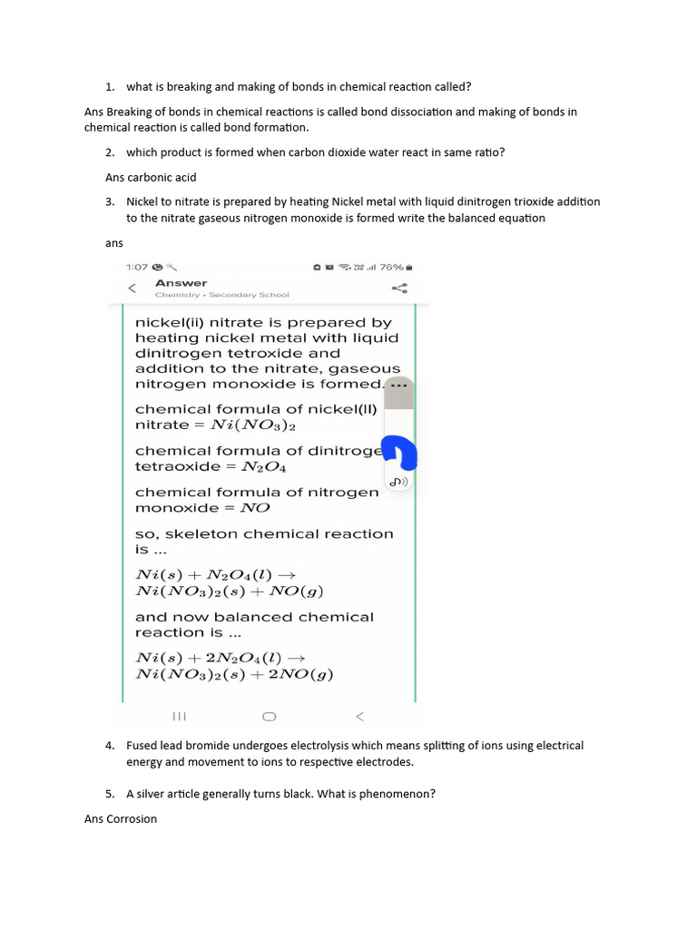 Chemical Reactions and Bond Dynamics | PDF | Chemical Reactions | Oxide