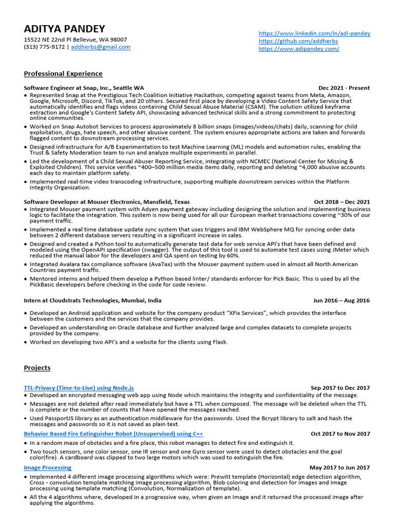 Aditya Pandey Resume SDE | PDF | Databases | Password